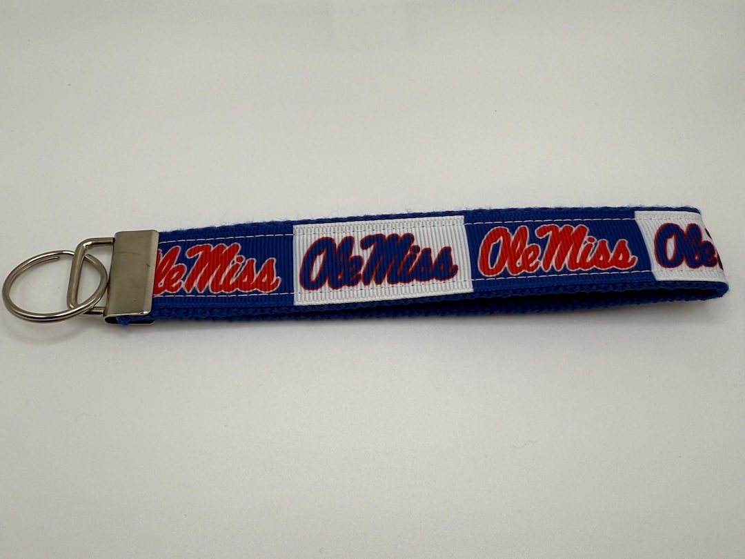 Ole Miss Rebels Ribbon Keychain, Mississippi Key Fob - Etsy
