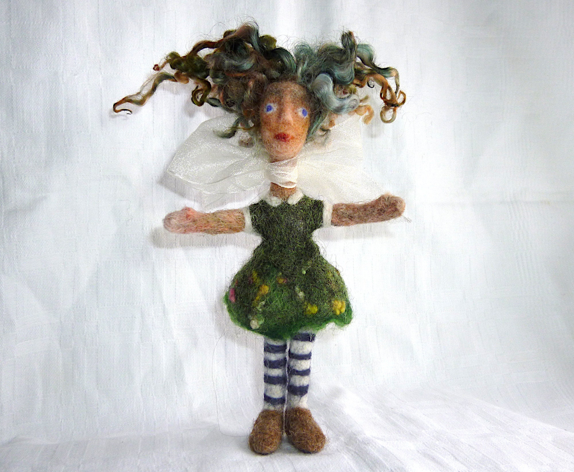 Needle felted wool person made to order. One of a kind art | Etsy