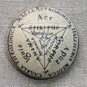 Printed Leather Buttons Badges With Alchemy Symbols and Durer Etchings ...