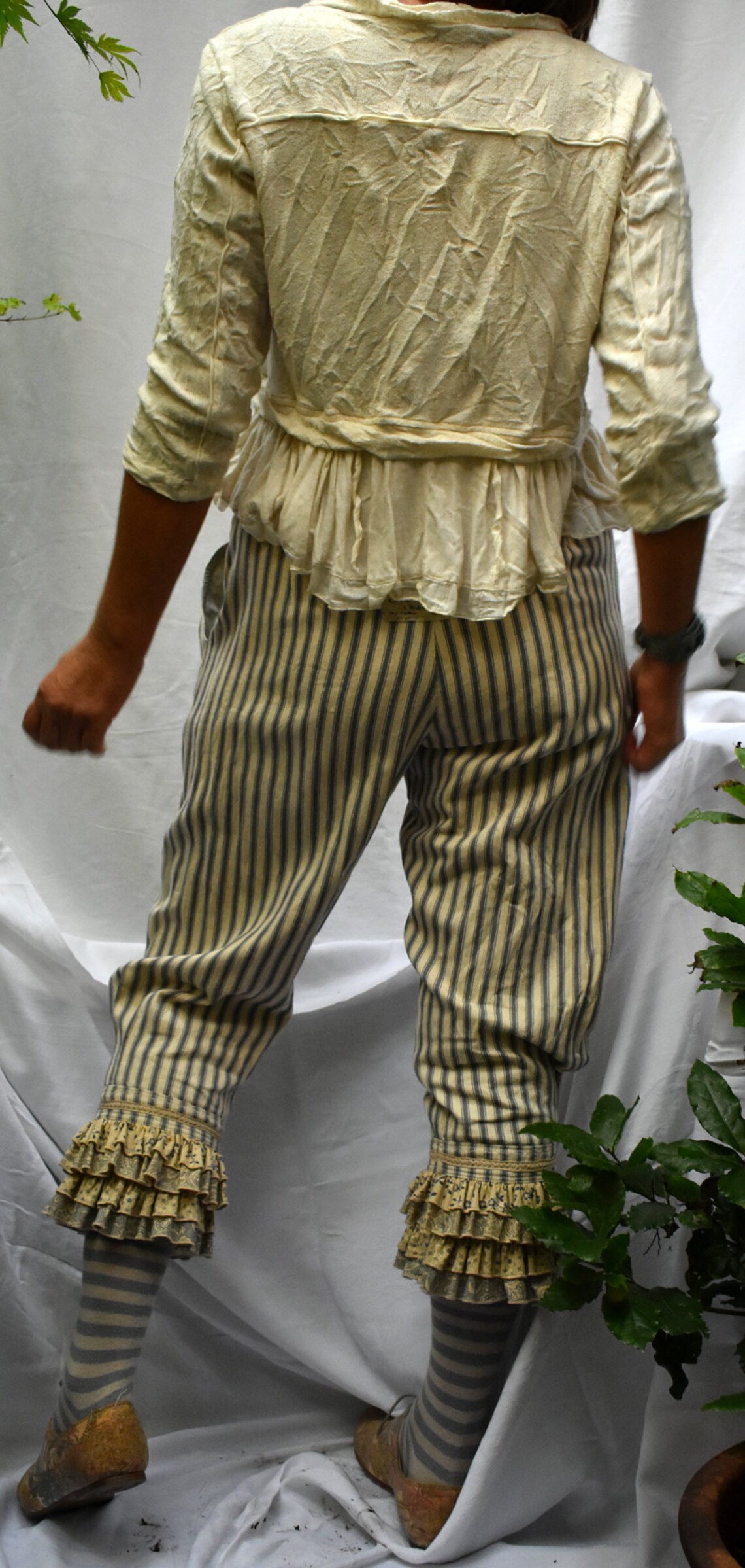 Striped ruffled steampunk bloomers. MADE to ORDER. Lagenlook | Etsy