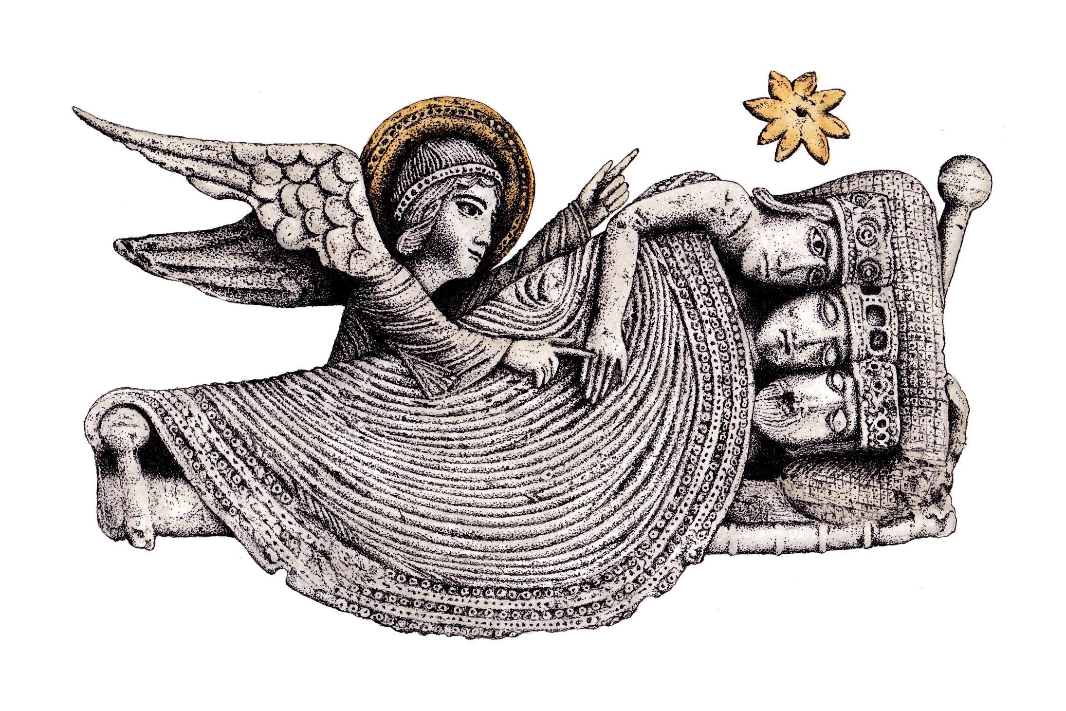 Christmas Card Dream of the Magi Digital Download. Bethlehem Angel ...