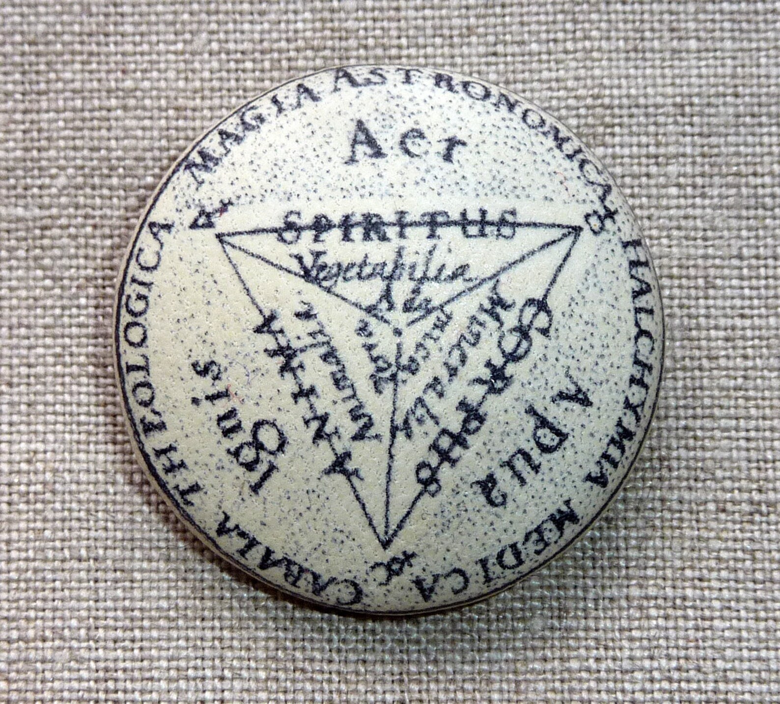 Printed Leather Buttons Badges With Alchemy Symbols and Durer | Etsy