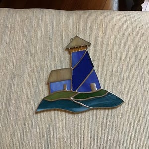 Lighthouse, Handcrafted Stained Glass Suncatcher. - Etsy