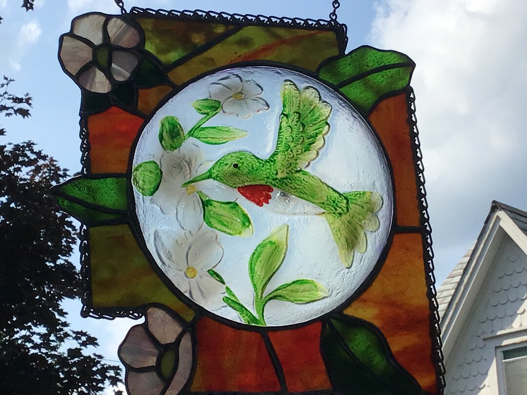 Hummingbird 3 Dimensional Stained Glass Panel. - Etsy