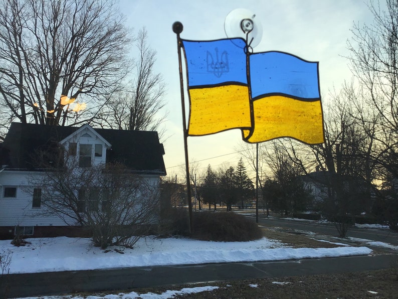 Ukrainian Flag Handcrafted Stained Glass - Etsy