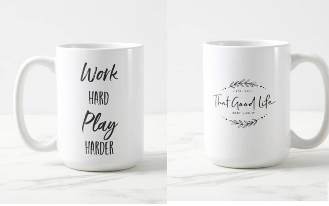 Work Hard Play Harder Coffee Mug - Etsy New Zealand