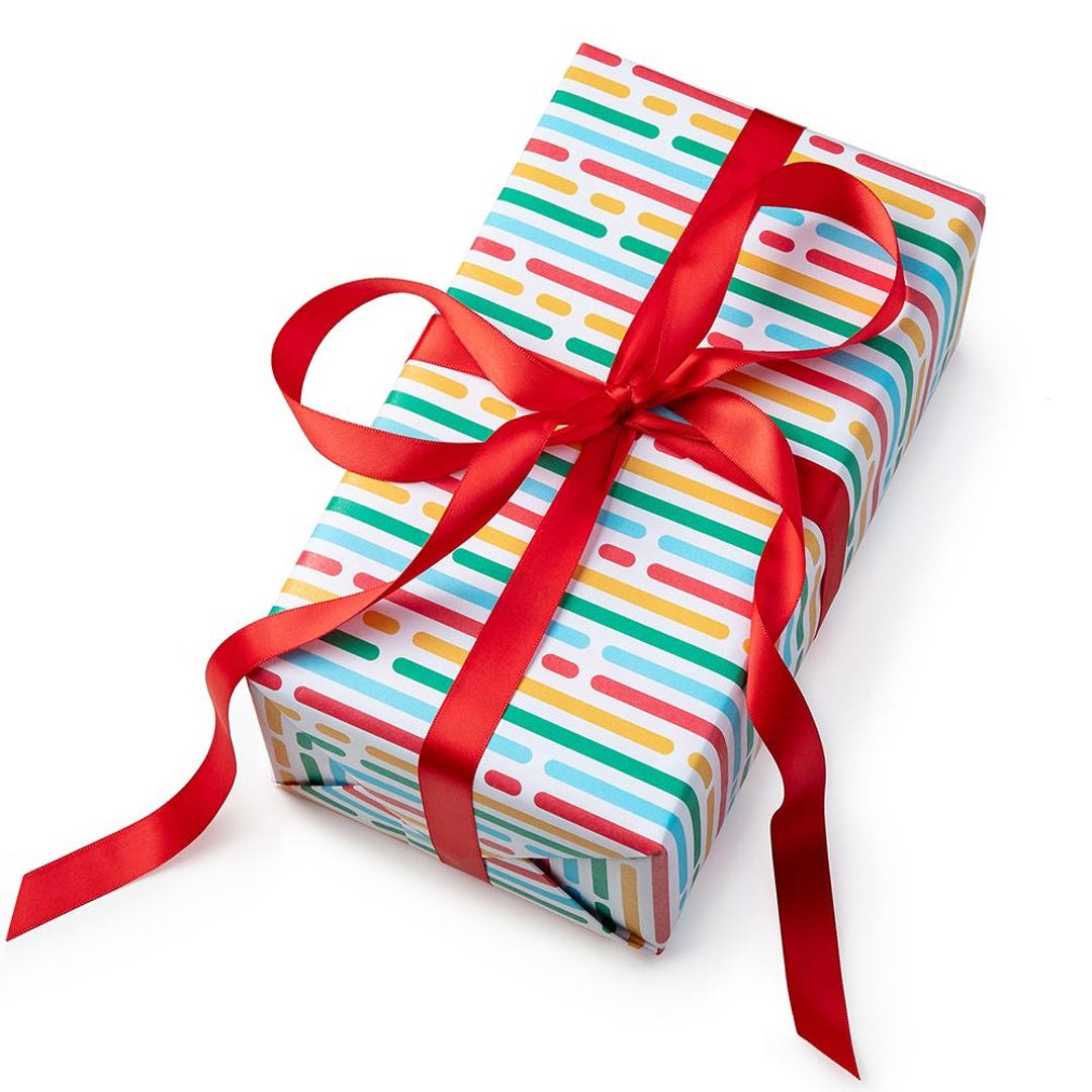 Vibrant Rainbow Striped Wrapping Paper - Wrapping Paper Roll - Perfect ...