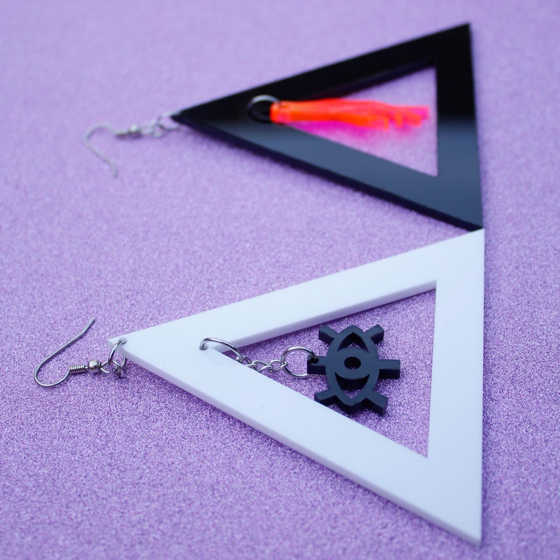 Illuminati Eye Earrings Evil Eye Triangle Illuminati | Etsy