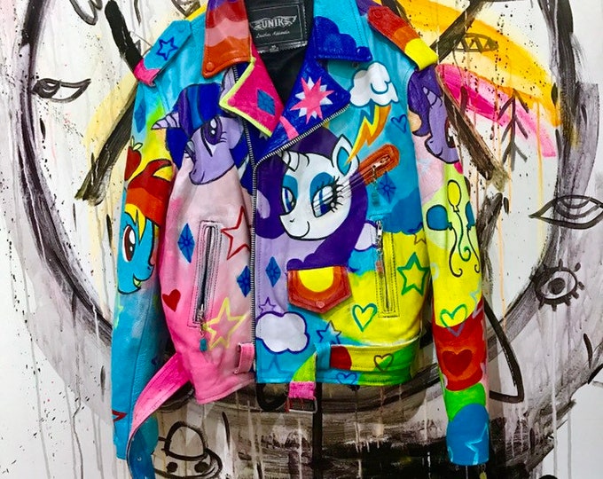 My Little Pony, Leather Jacket, Brony, Size 46, Hand Pained Leather ...