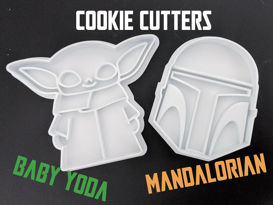Mandalorian and Baby Yoda grogu Cookie Cutters, Star Wars, Baking - Etsy