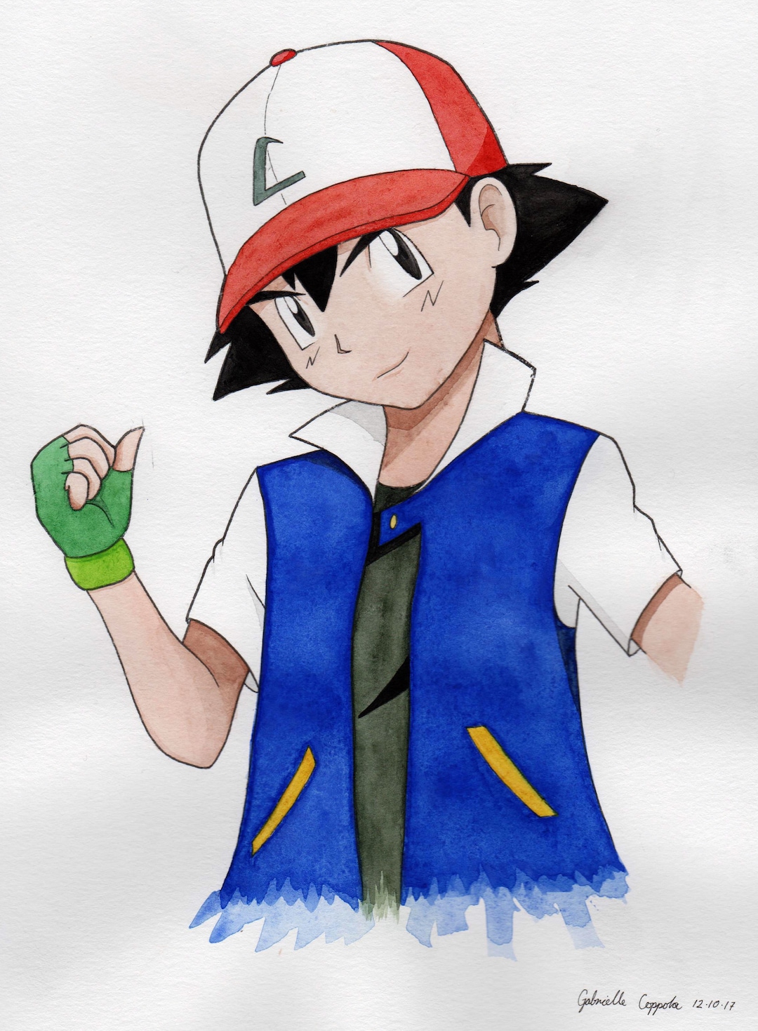 Ash Ketchum Downloadable Original Pokemon Fan Art Print, Unique Style ...