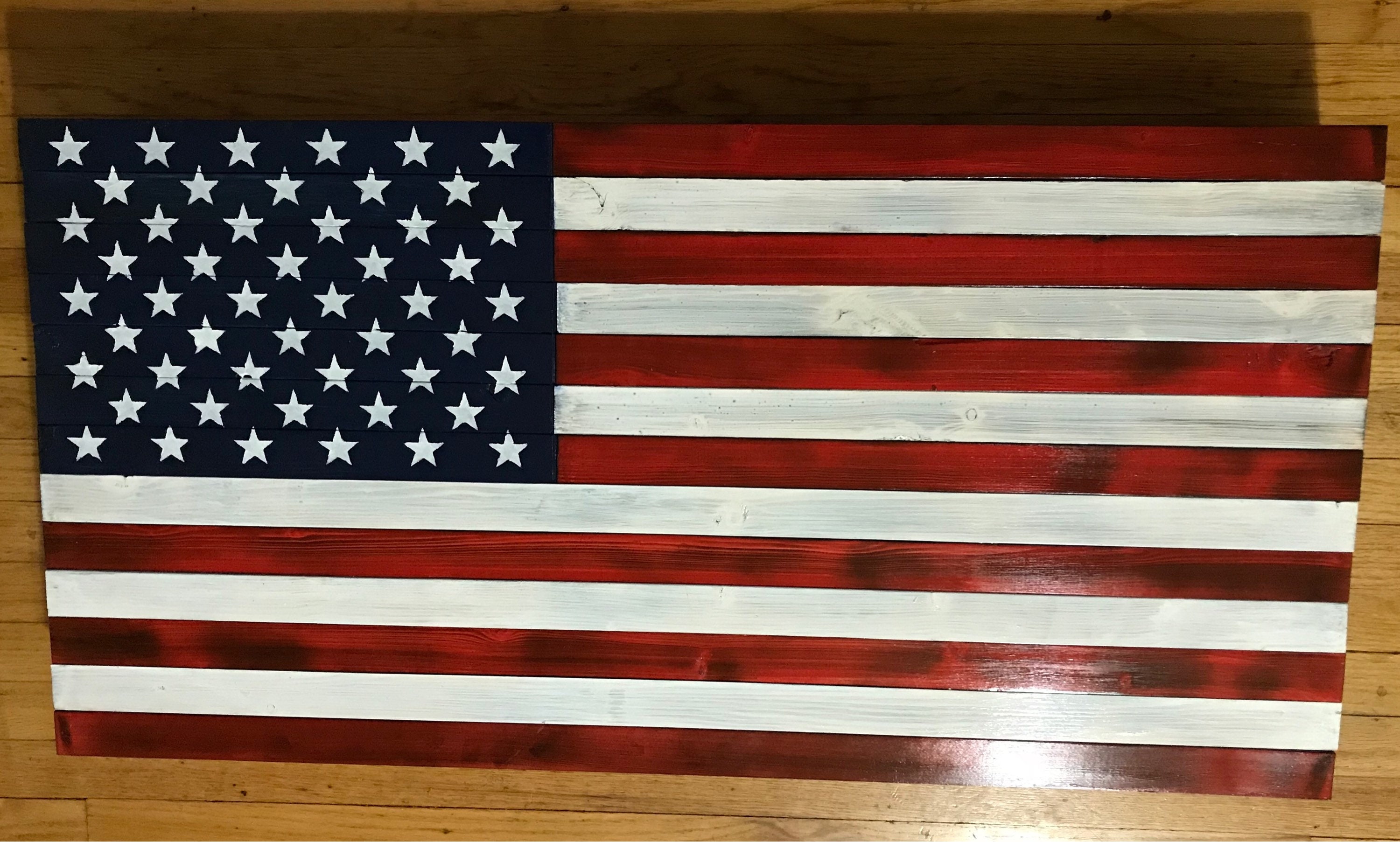 Handmade Wood American Flag Cabinet With Built in Shelves - Etsy