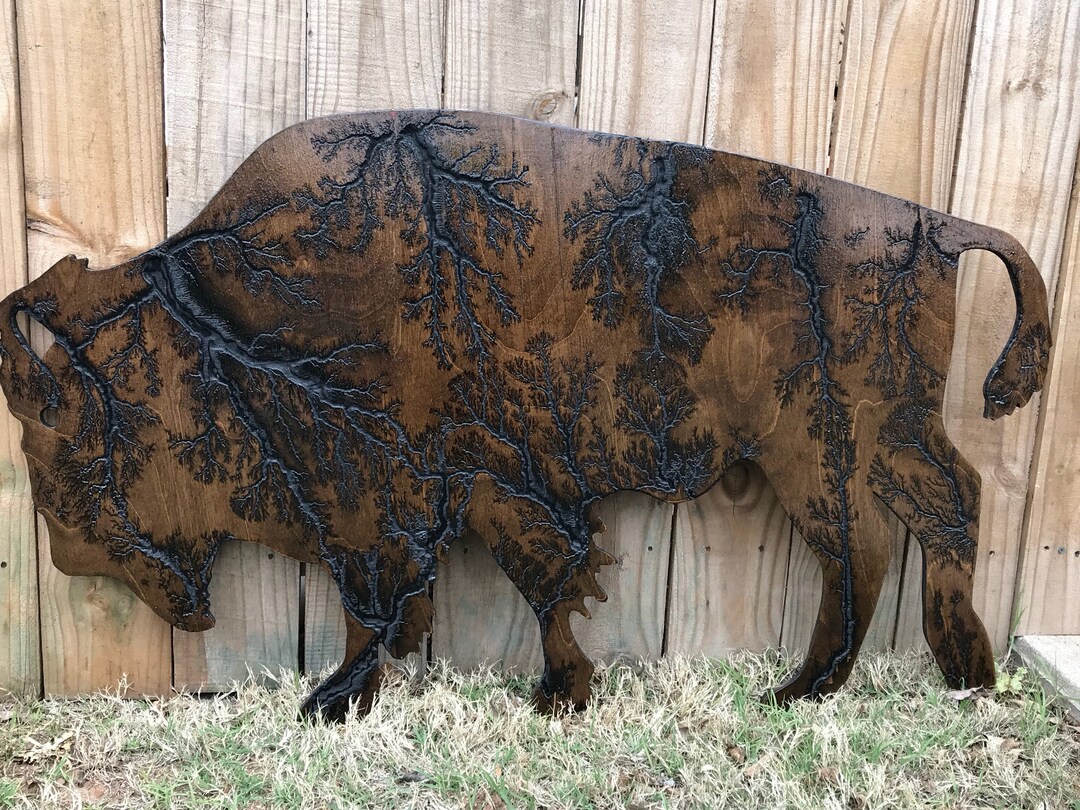 Handmade 3ft Wood Buffalo With Fractal Burning, Bison, Wood, Rustic - Etsy