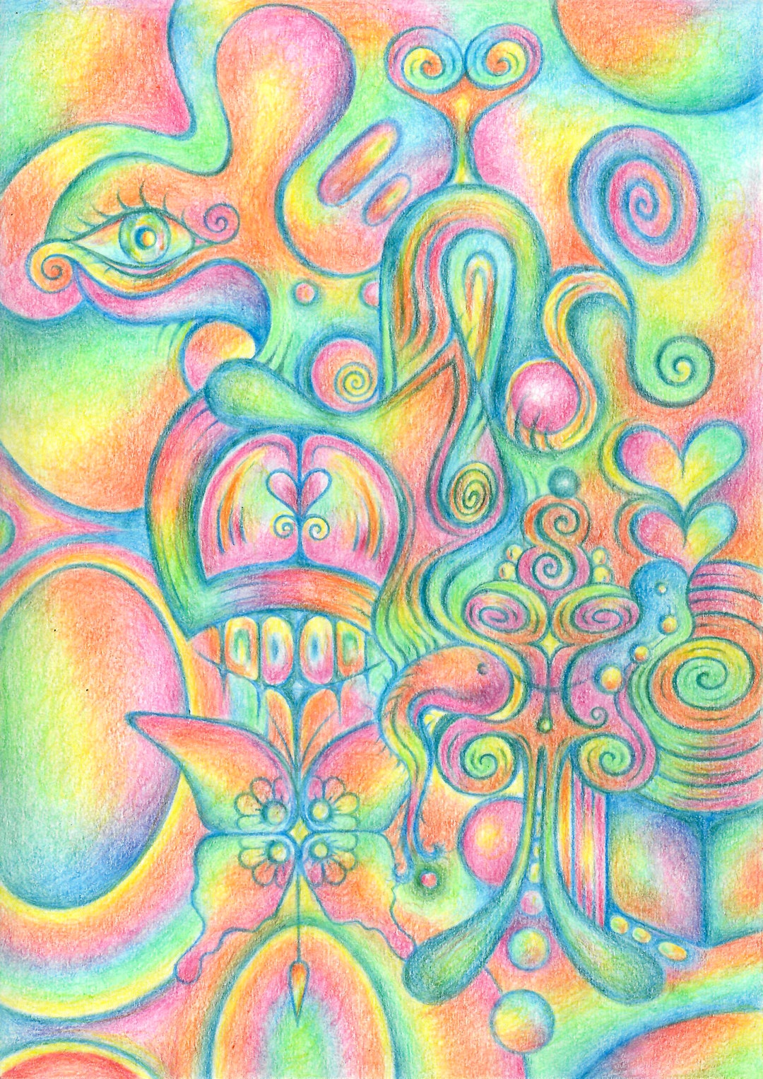 Rainbow Moonbeam Original Drawing - Etsy