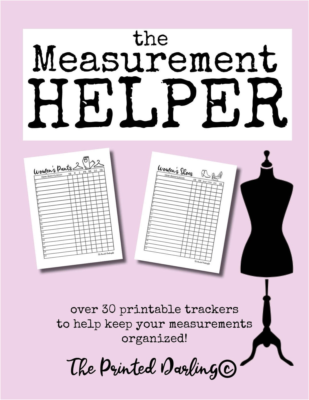 The Measurement Helper: Printables for Fashion and Hard Goods - Etsy