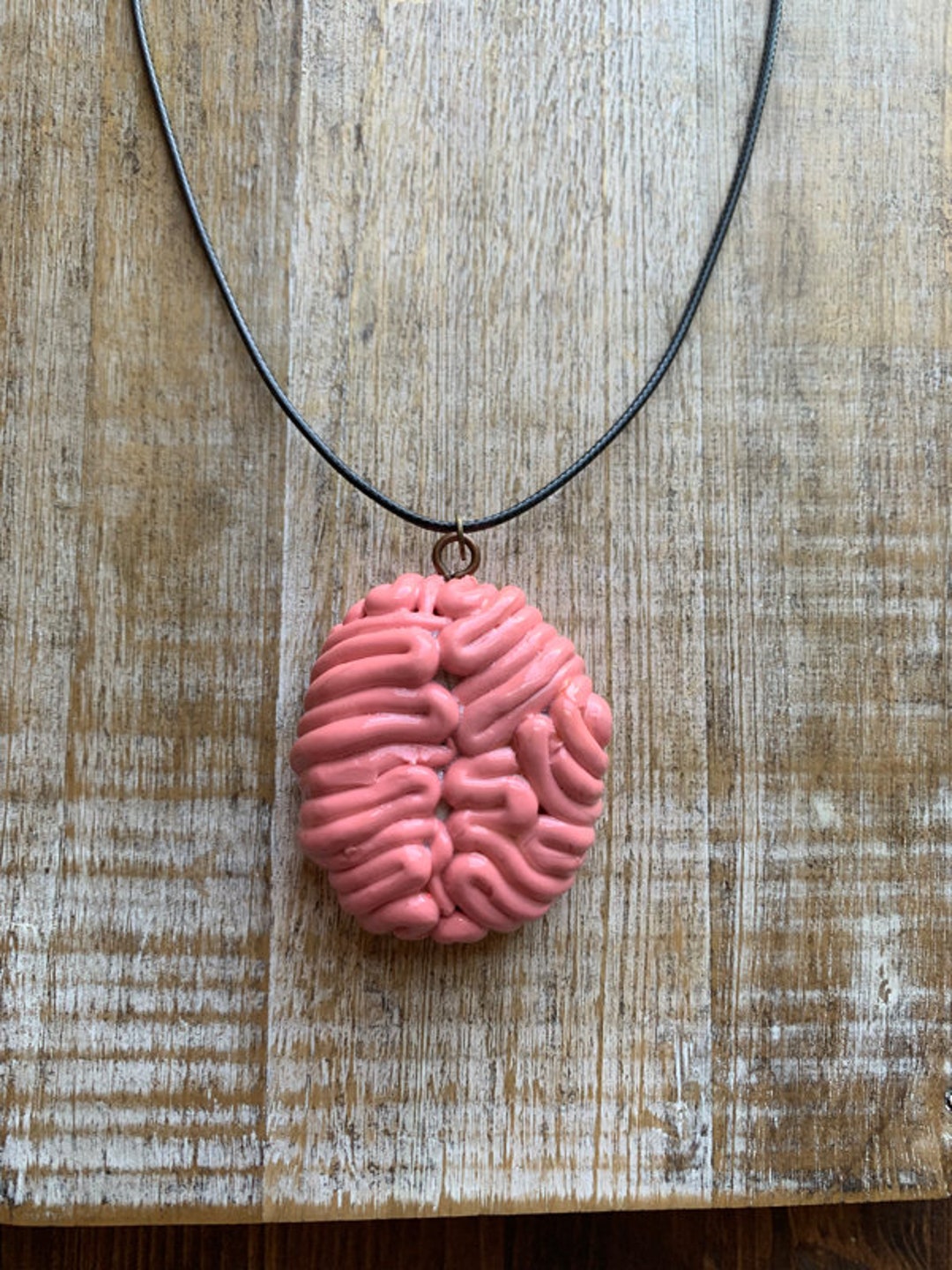 Weirdcore Brain Necklace Brain Creepy Polymer Clay Necklace Brain Pink ...