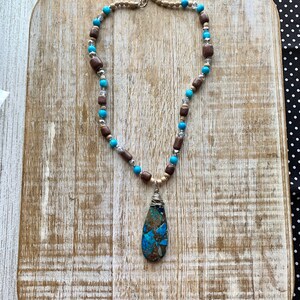 Gold Copper Necklace Bornite Necklace Shell Necklace Gemstone Necklace ...
