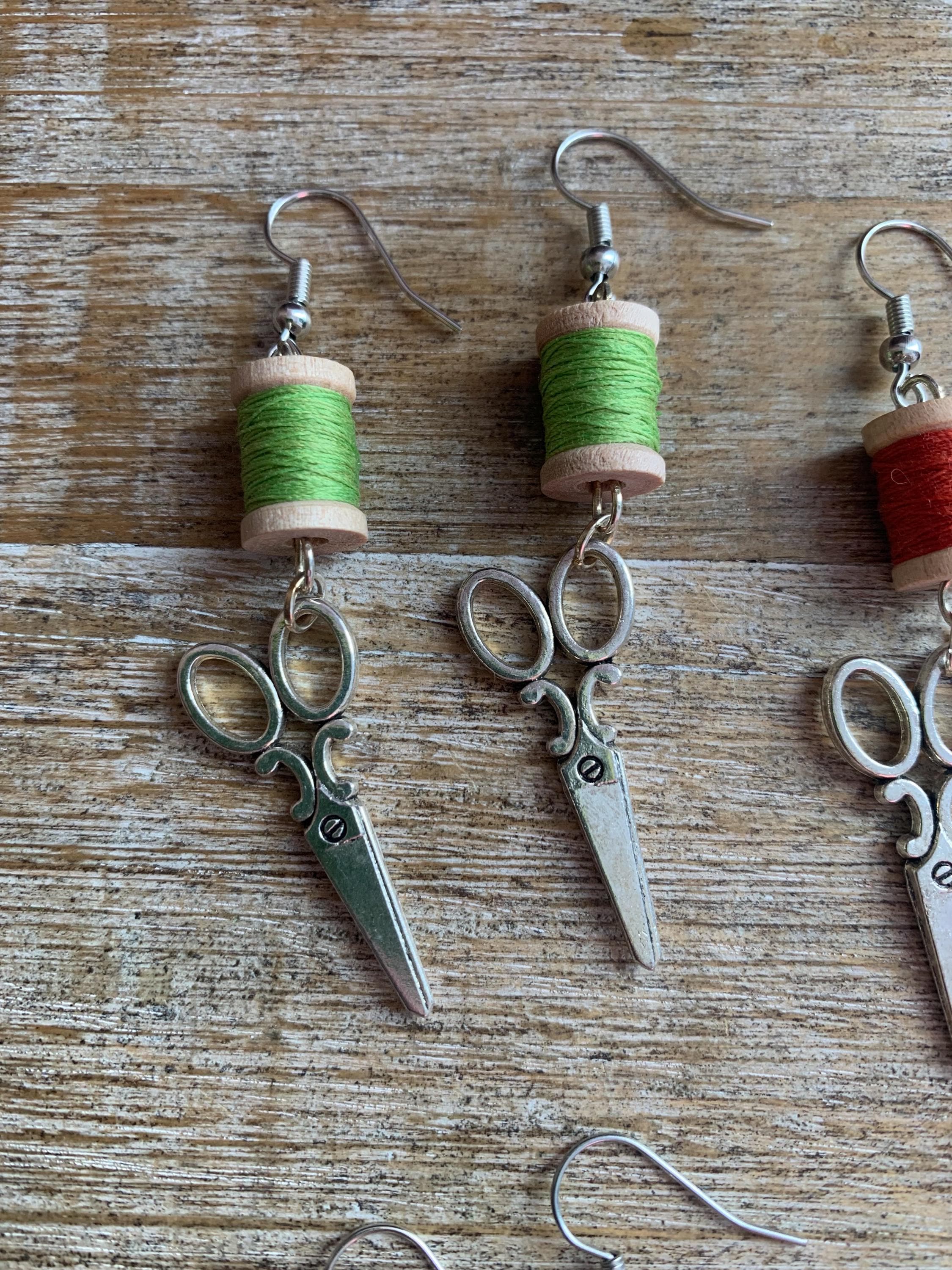 Sewing Thread Earrings Sew Mini Thread Spool Dangle Earrings Sewing ...