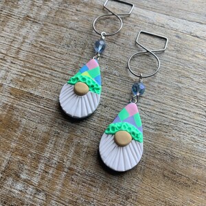 Gnome Easter Tunnel Gauge Earrings Clay Gnome Ear Weights Green Pastel ...