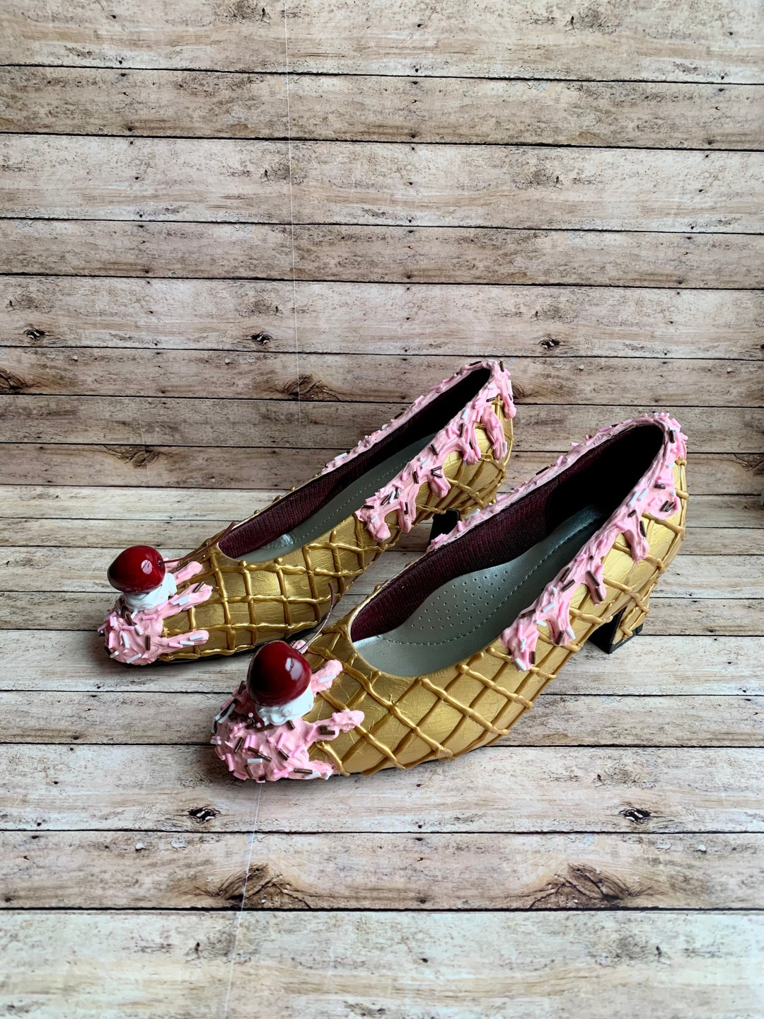 Ice Cream Heels Neapolitan Ice Cream Shoes Size 5 Strawberry Ice Cream ...