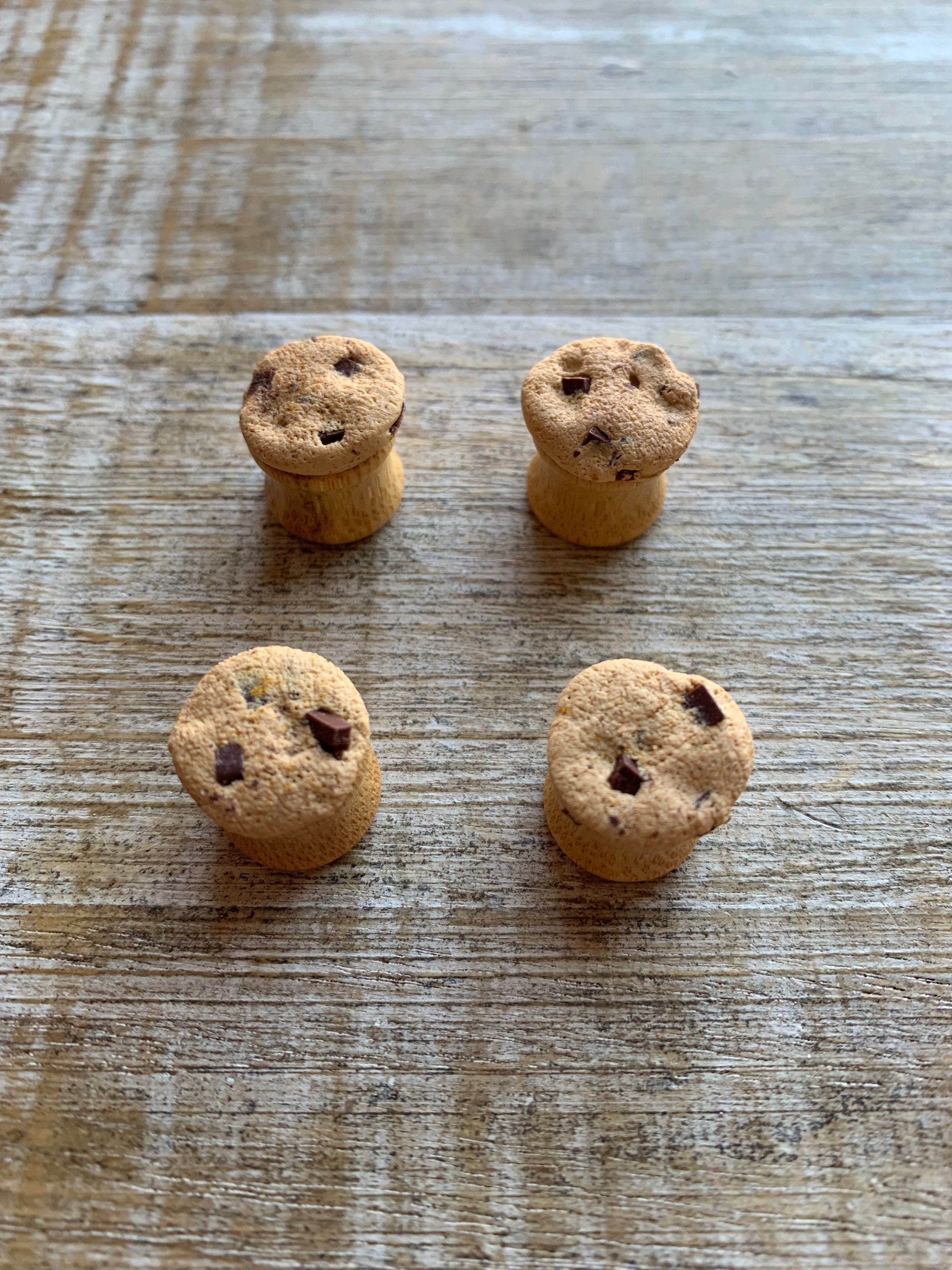 Chocolate Chip 12mm Cookie Plugs Chocolate Chip Cookie Gauges Cookie ...