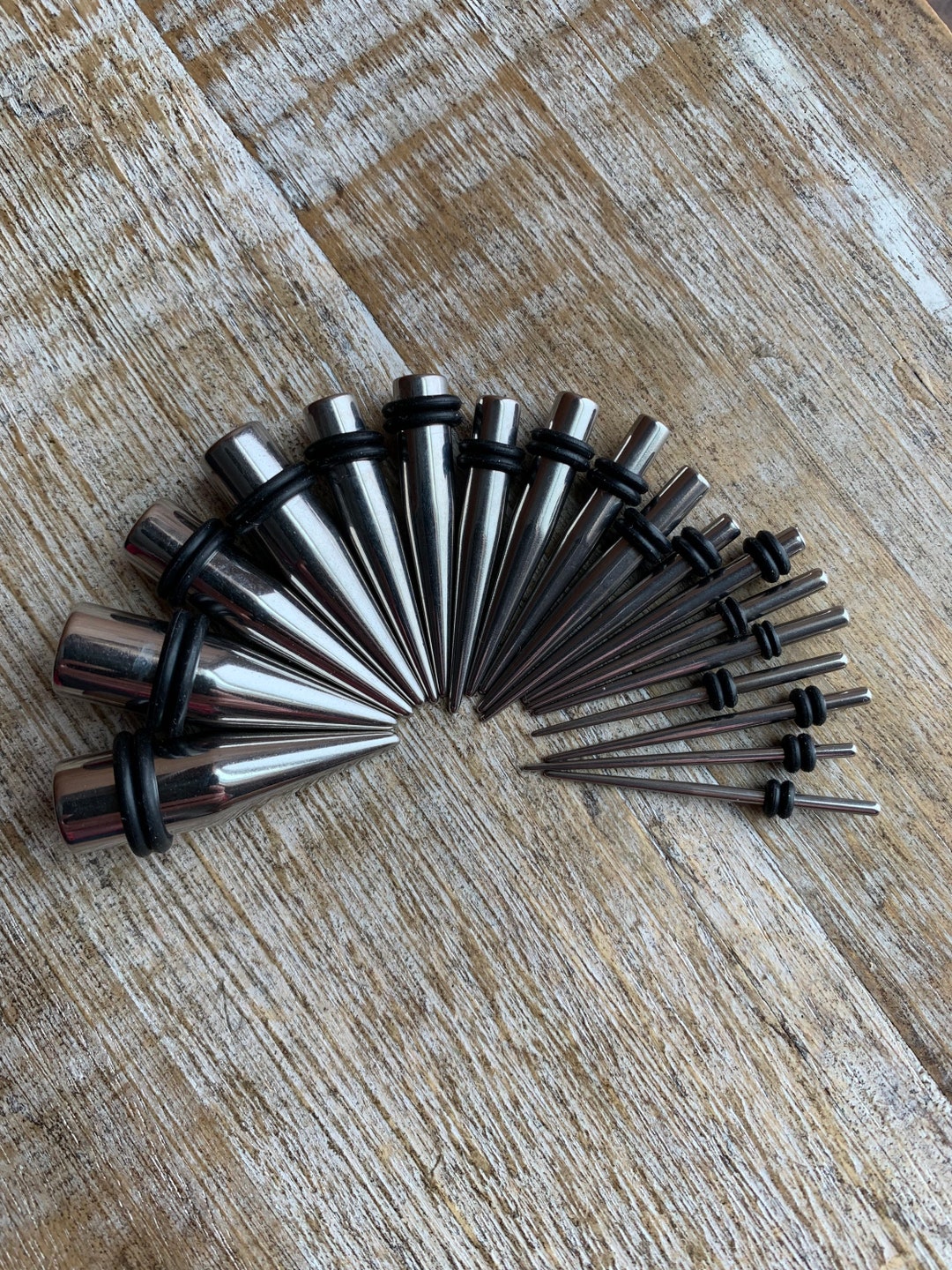 Ear Stretching Kit Surgical Steel 14g-00g /taper Sets / Ear Tapers ...