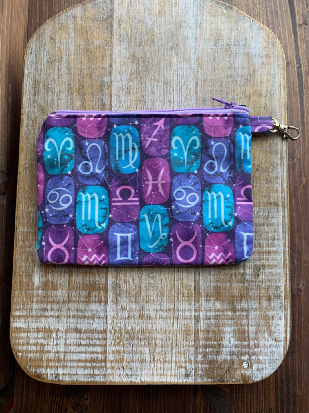 Zodiac Signs Wallet Coin Purse Purple Bag Coin Purse Zodiac Wallet ID ...