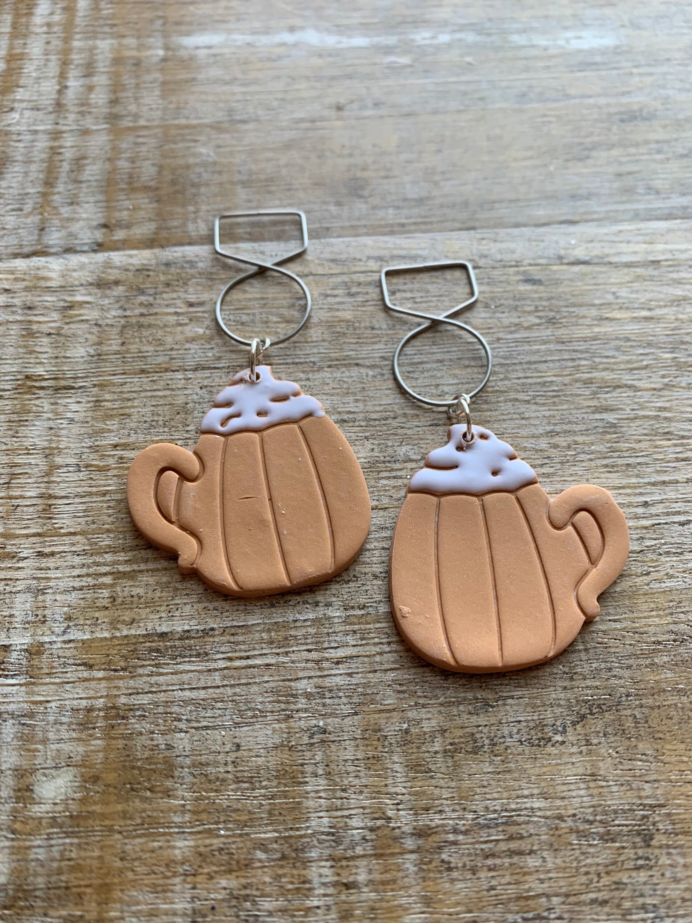 Pumpkin Spice Latte Tunnel Gauge Earrings Coffee Ear Weights Pumpkins ...