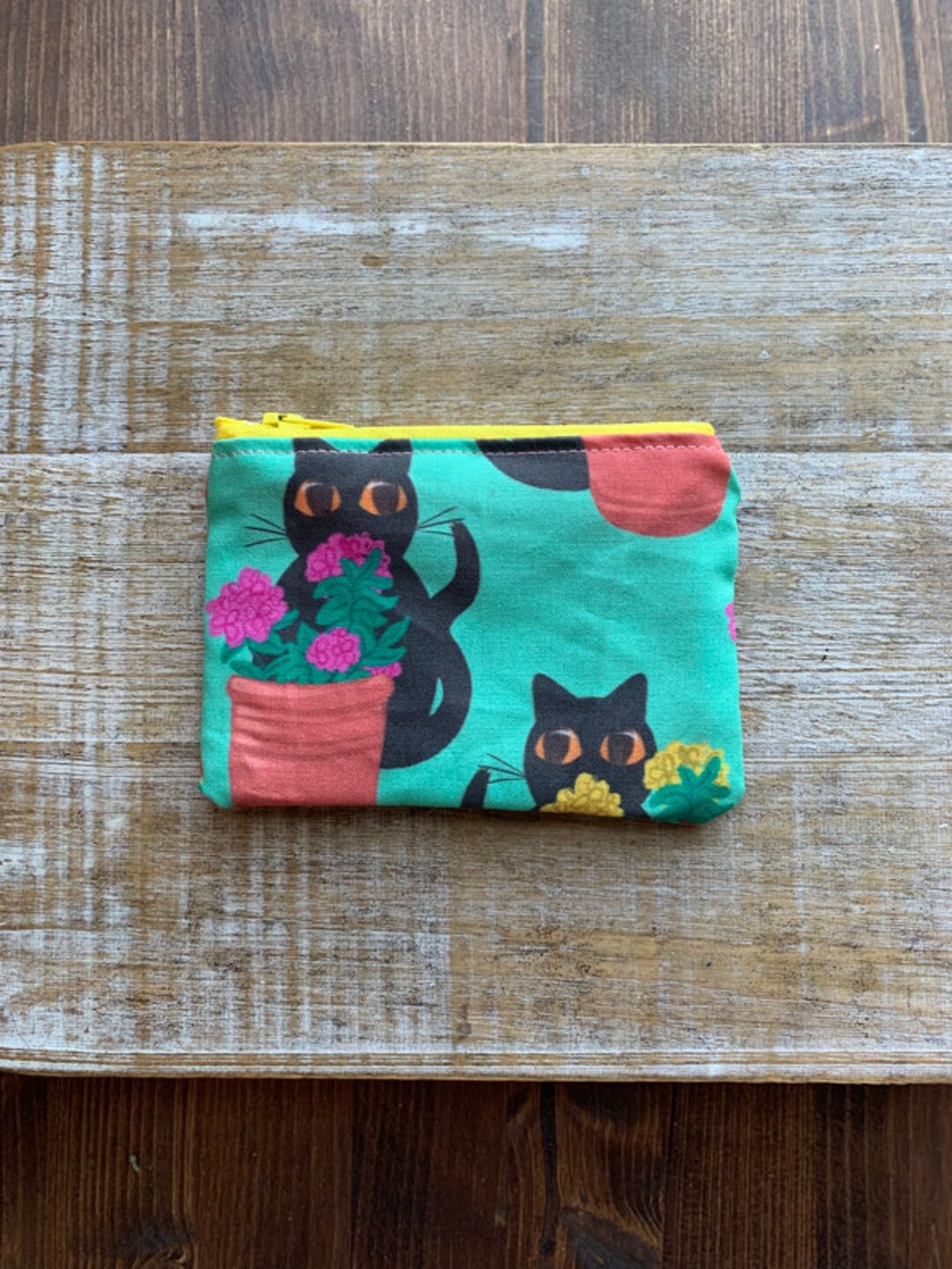 Sassy Cats Coin Purse Flowers Bag Coin Purse Wallet Bag Wallet ID ...