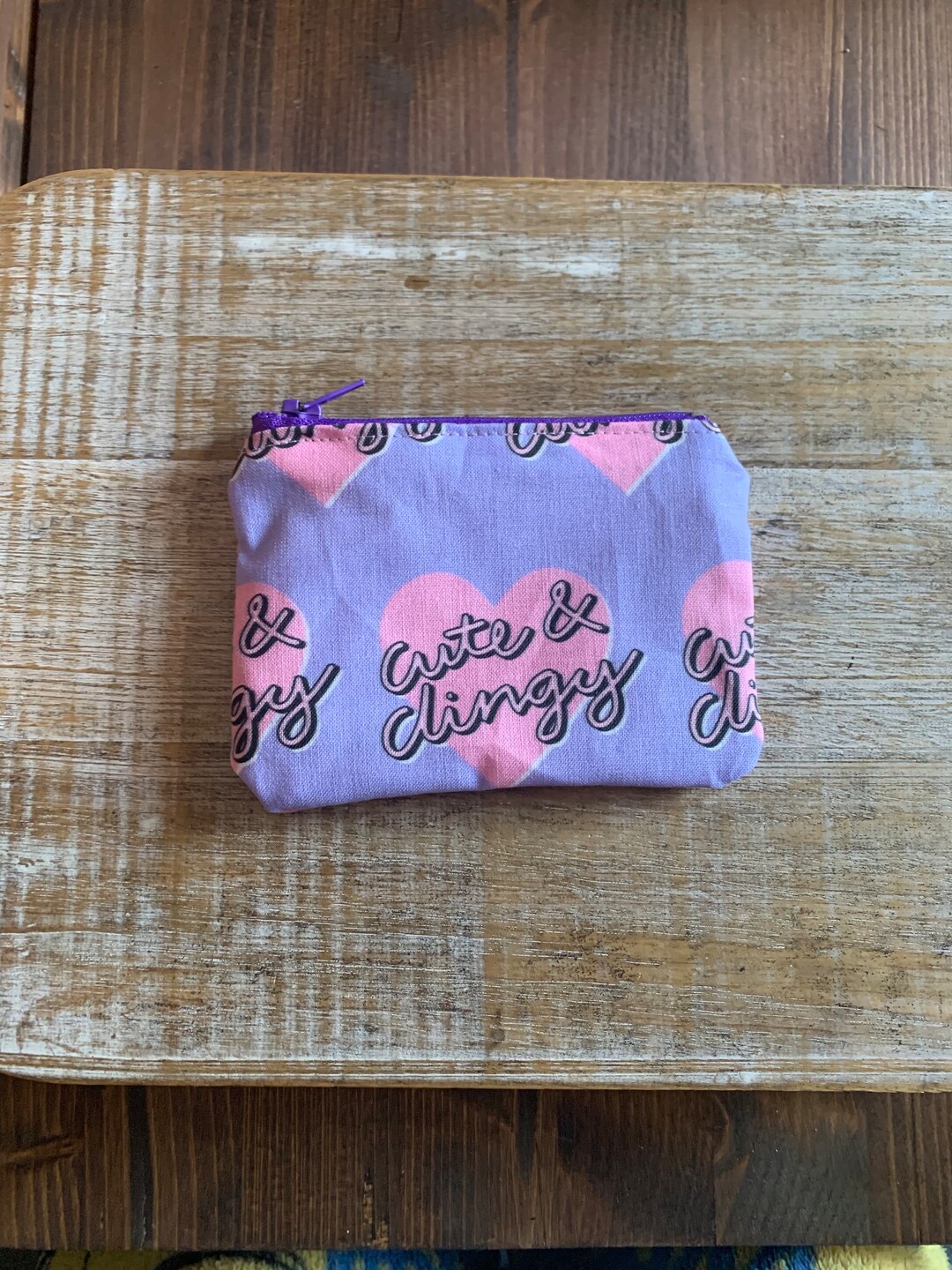 Cute & Clingy Coin Purse Girly Heart Coin Bag Pink Zipper Pouch Wallet ...