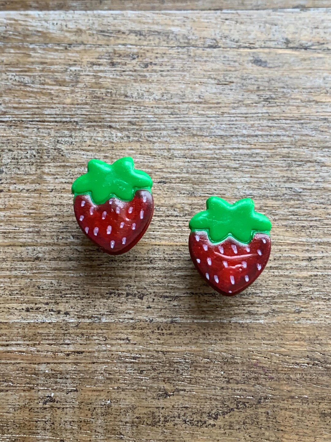 Strawberry 8mm Plugs Cute Painted Fruit Strawberry Gauges 0g Plugs Cute ...