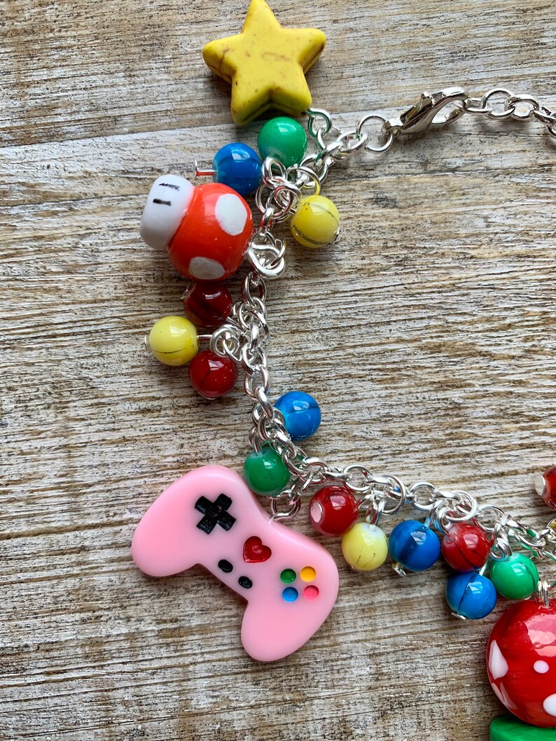 Video Game Charm Bracelet Gamer Bracelet Clay Charm Bracelet Video Game ...
