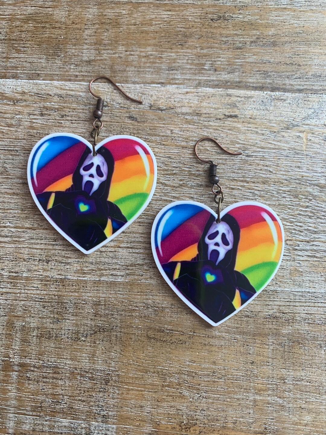 Pastel Goth Earrings Kawaii Ghost Face Earring Pink Rainbow 90s ...