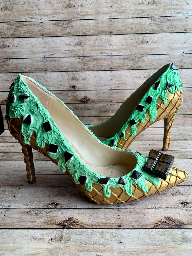 Ice Cream Mint Chocolate Chip Ice Cream Heels 4 Inch Heels | Etsy
