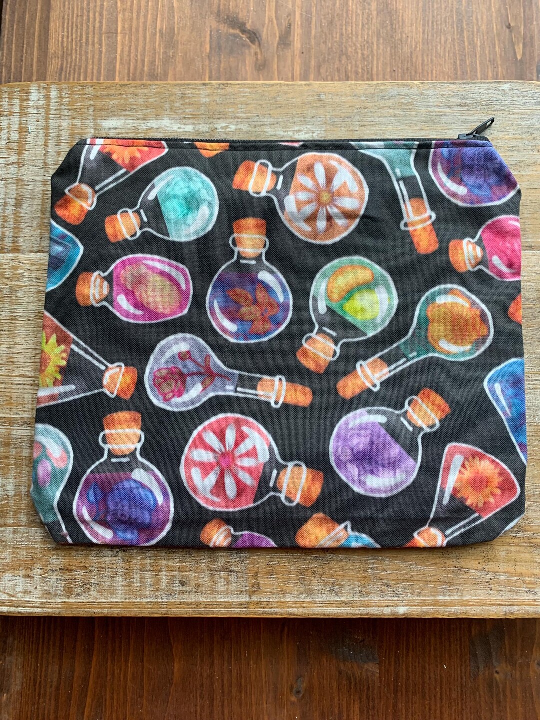 Botanical Cosmetic Bag Potion Bottle Makeup Bag Purse Wiccan Makeup ...