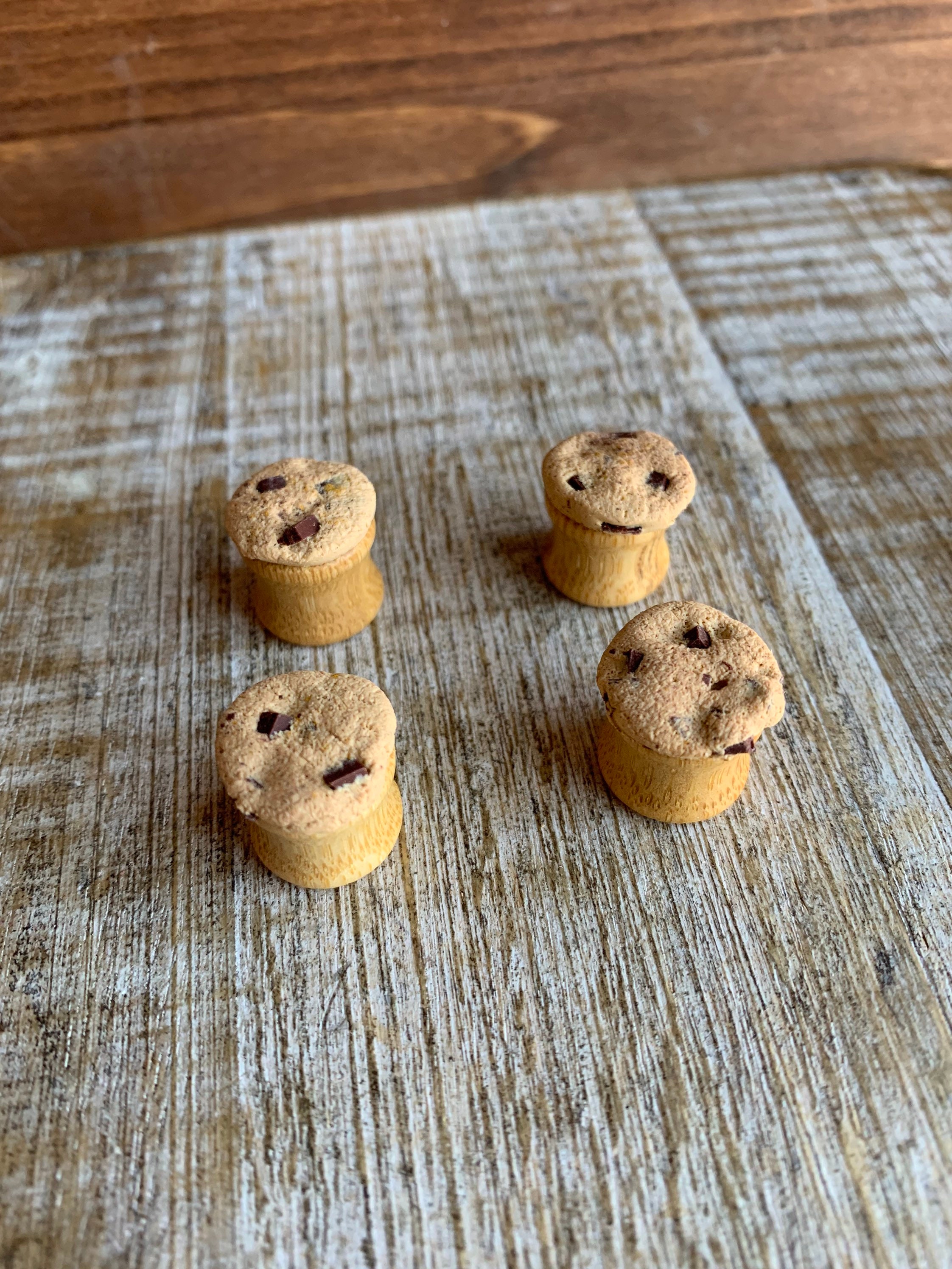 Chocolate Chip 12mm Cookie Plugs Chocolate Chip Cookie Gauges Cookie ...