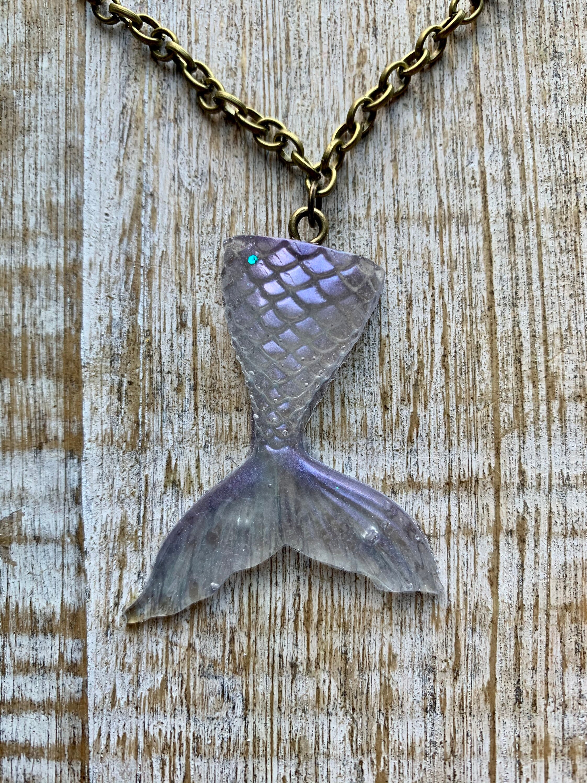 Mermaid Necklace Mermaid Tail Necklace Bronze Mermaid Necklace - Etsy