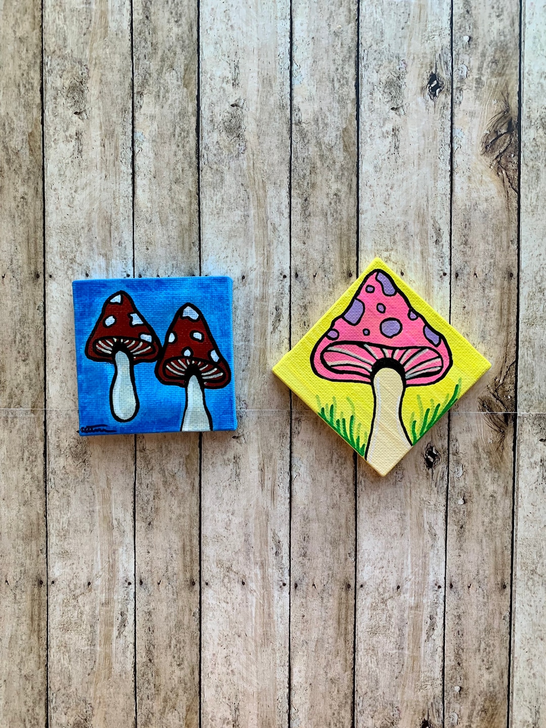 Trippy Mushroom Mini Painting Acrylic Painting Trippy Painting Paint ...