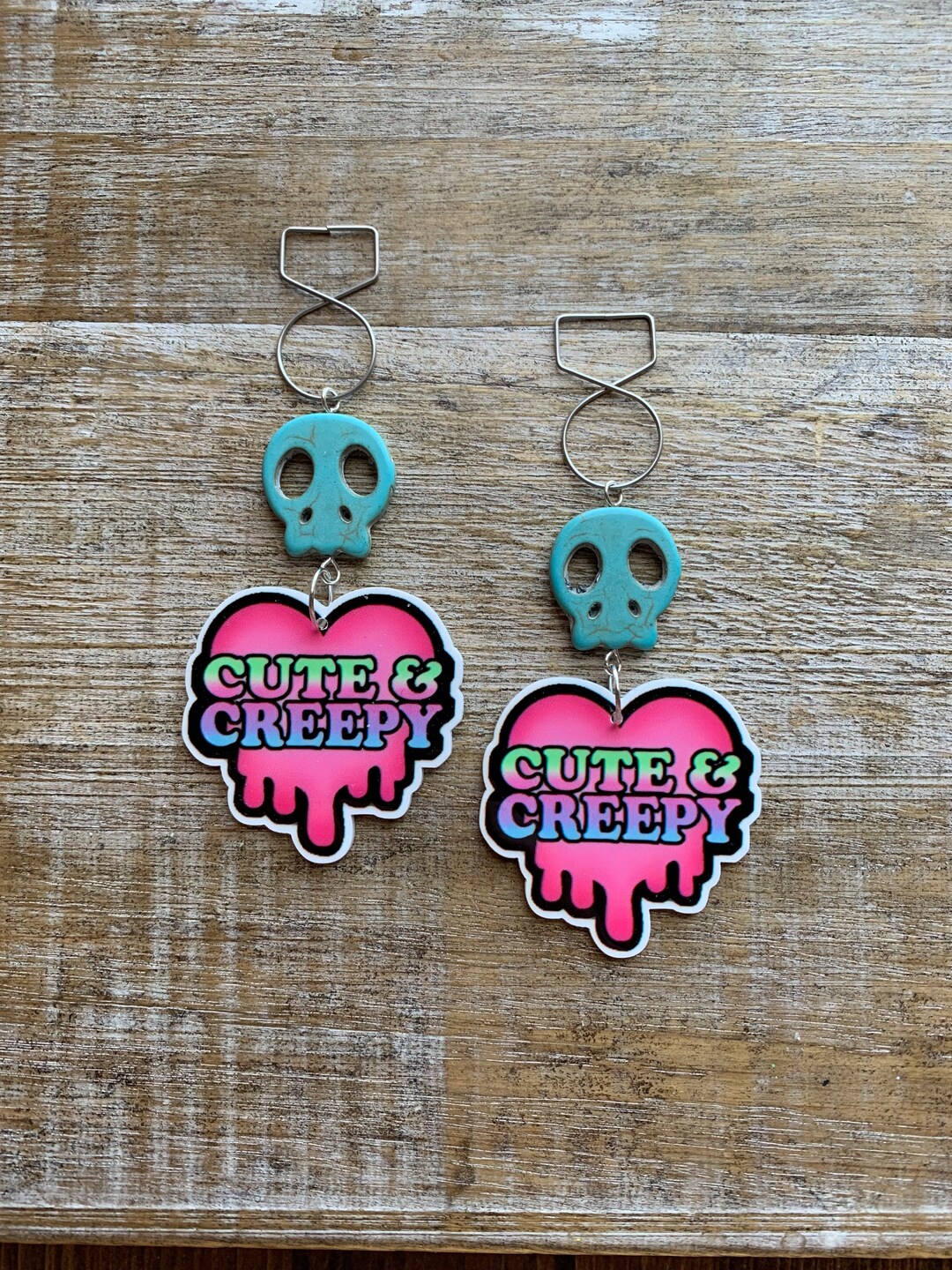 Pastel Goth Tunnel Gauge Earrings Cute & Creepy Pink Cry Ear Weights ...