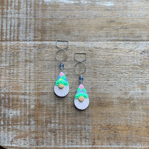 Gnome Easter Tunnel Gauge Earrings Clay Gnome Ear Weights Green Pastel ...