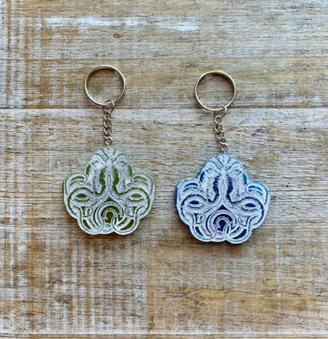 Cthulhu Keychain Cthulhu Octopus Keychain Octopus Gamer Keychain Resin ...