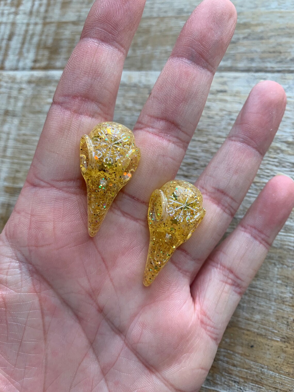 Raven Skull 7.7mm Plugs Bird Gauges Yellow Plugs Crow Plug Gauges ...