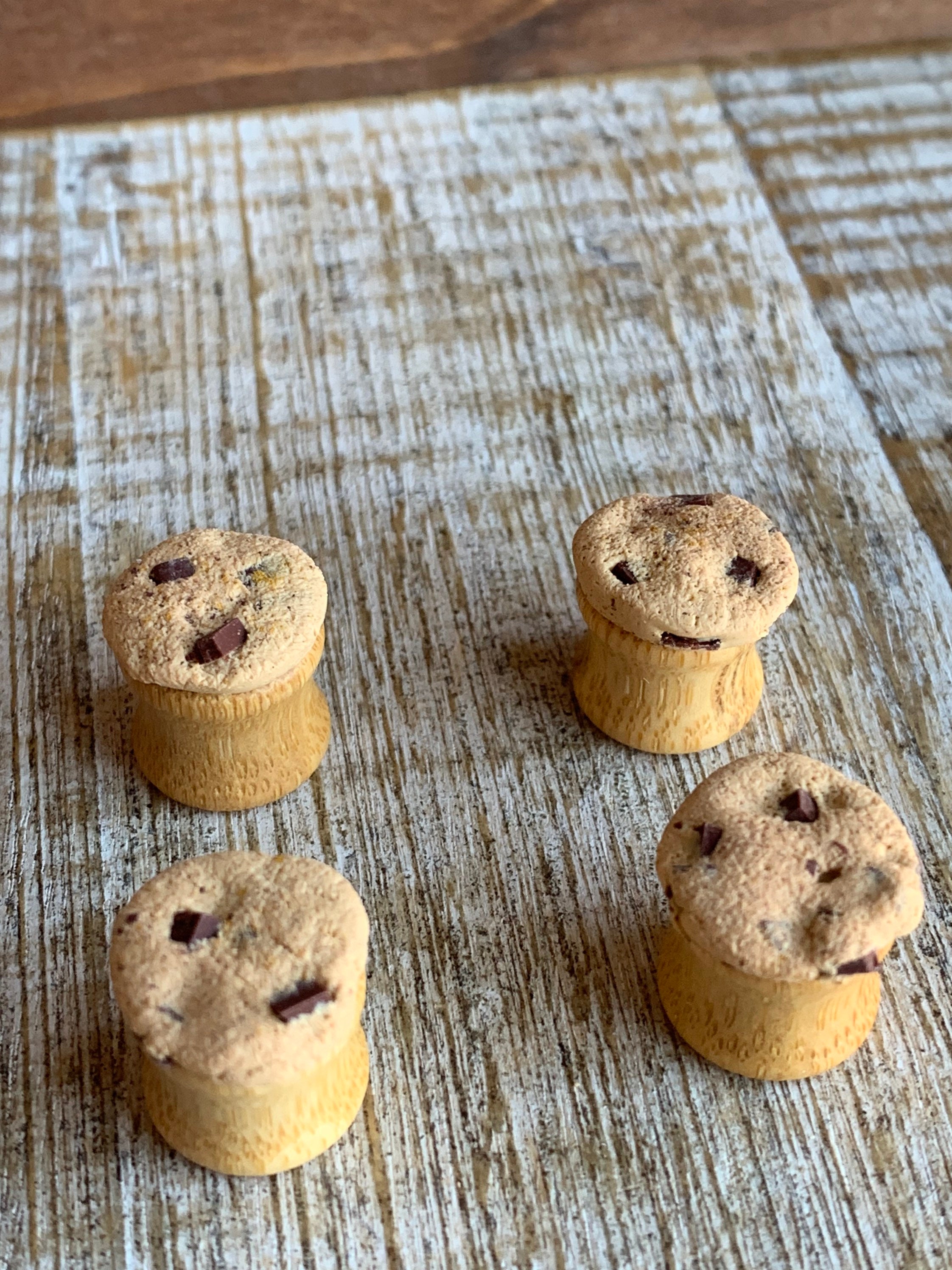 Chocolate Chip 12mm Cookie Plugs Chocolate Chip Cookie Gauges Cookie ...