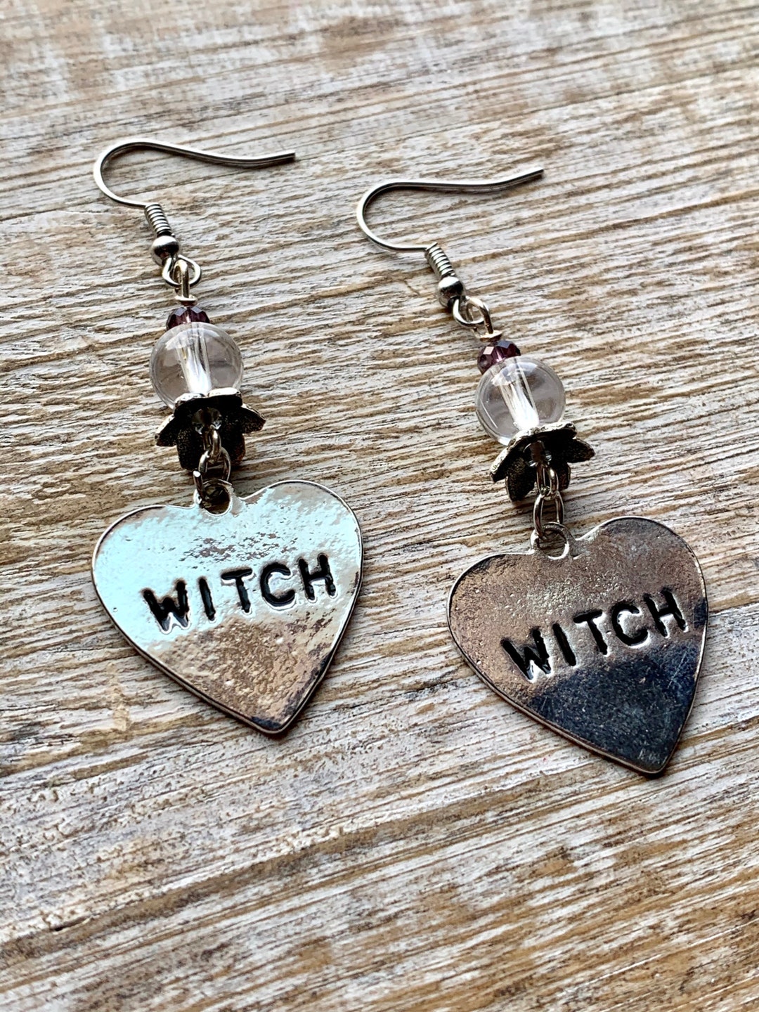 Crystal Ball Purple Witch Earrings Wicca Fortune Teller Purple Wicca ...
