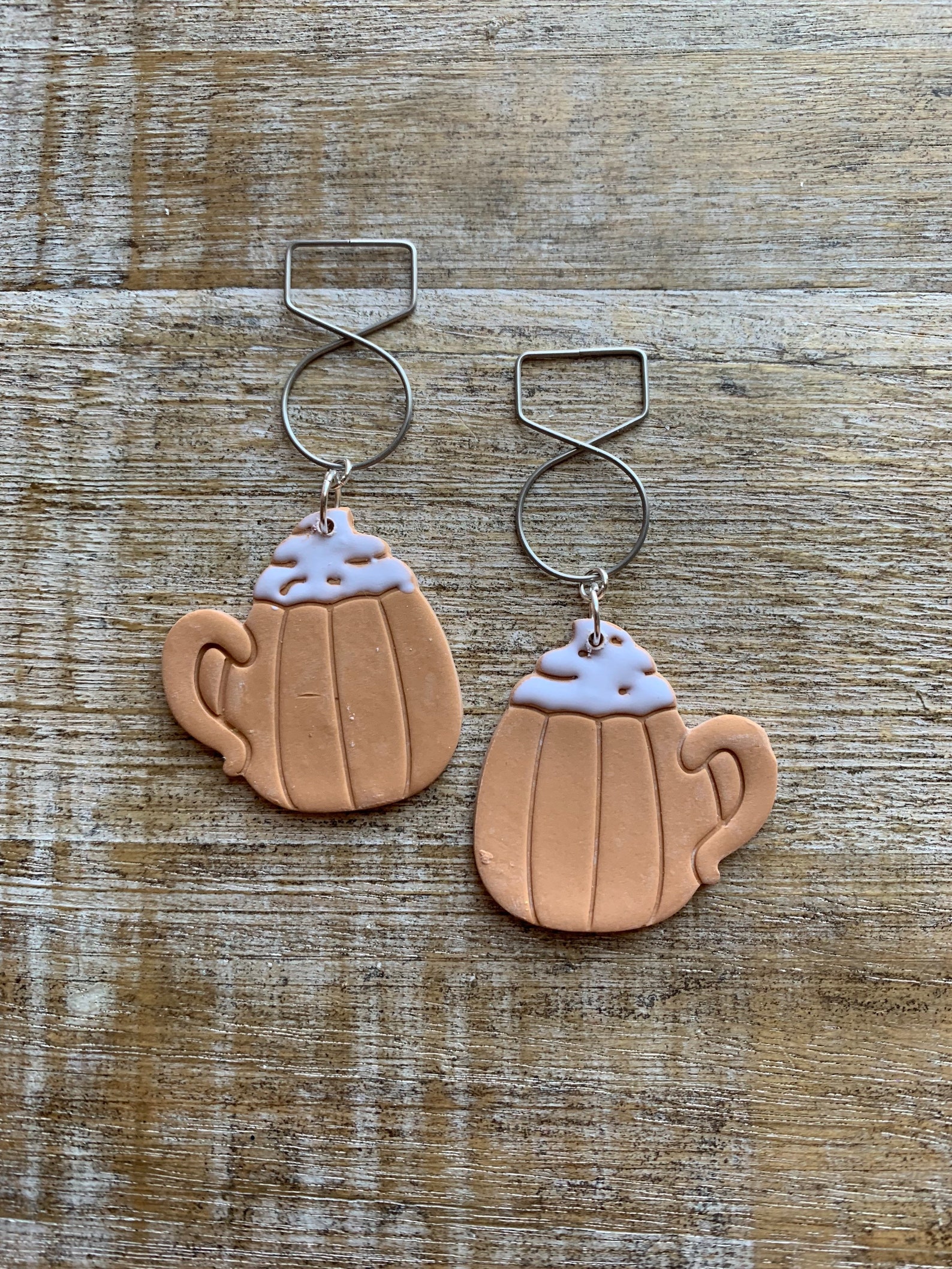Pumpkin Spice Latte Tunnel Gauge Earrings Coffee Ear Weights Pumpkins ...