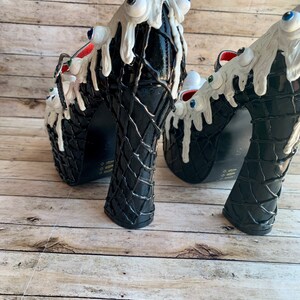 Psychobilly Halloween Ice Cream Shoes Eyeball Clay Women's Heels Size 5 ...