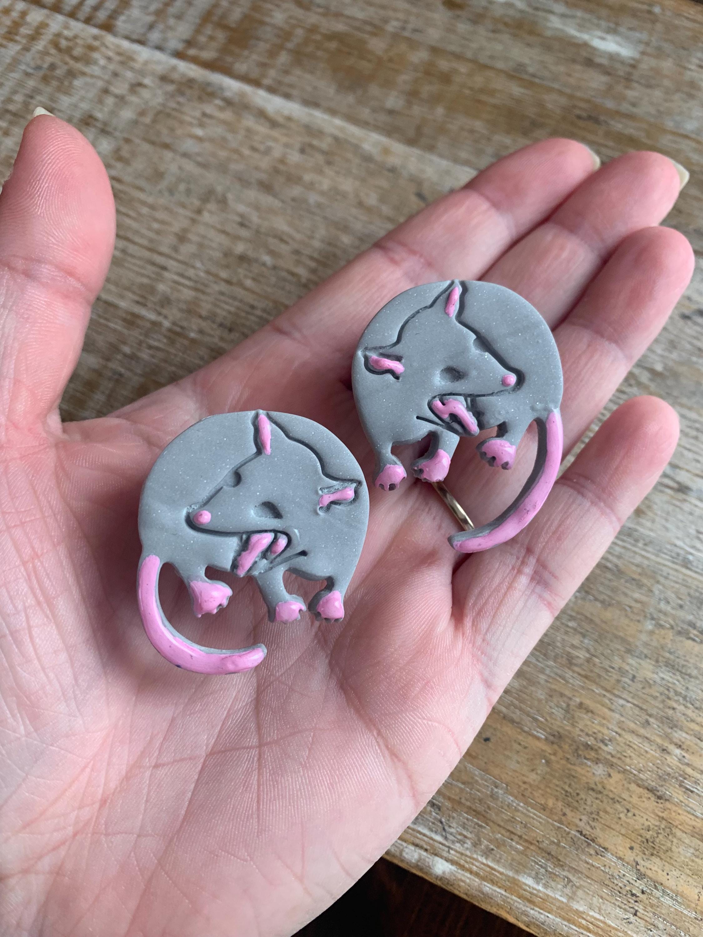Opossum Plugs 19.9mm Clay Possum Gauges Cute Possum Plugs Cottage ...