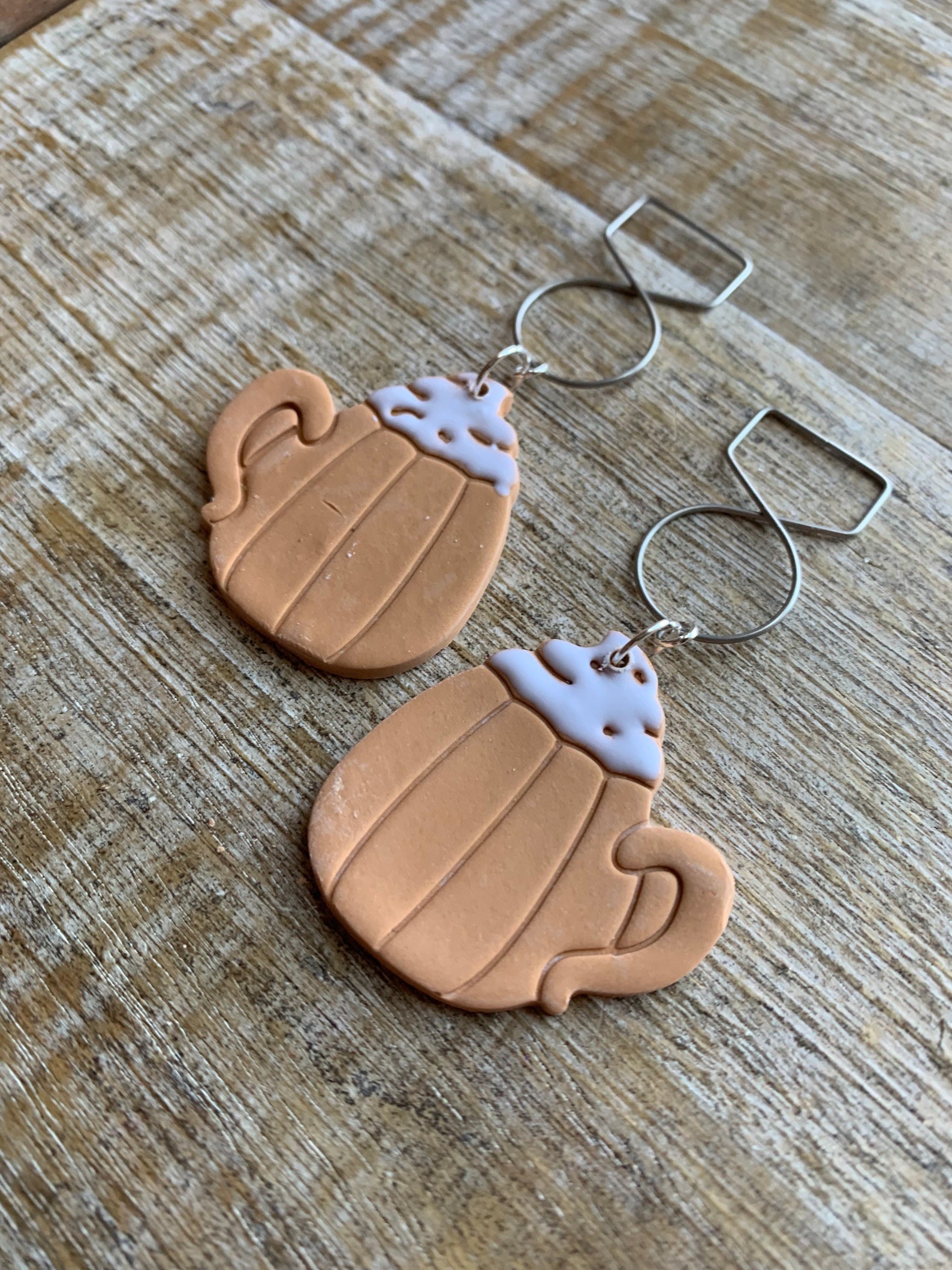 Pumpkin Spice Latte Tunnel Gauge Earrings Coffee Ear Weights Pumpkins ...