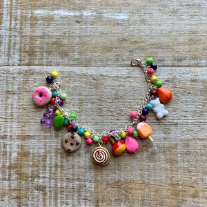 Kawaii Food Charm Bracelet Donut Junk Food Bracelet Clay Charm Bracelet ...