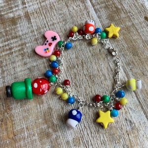 Video Game Charm Bracelet Gamer Bracelet Clay Charm Bracelet Video Game ...